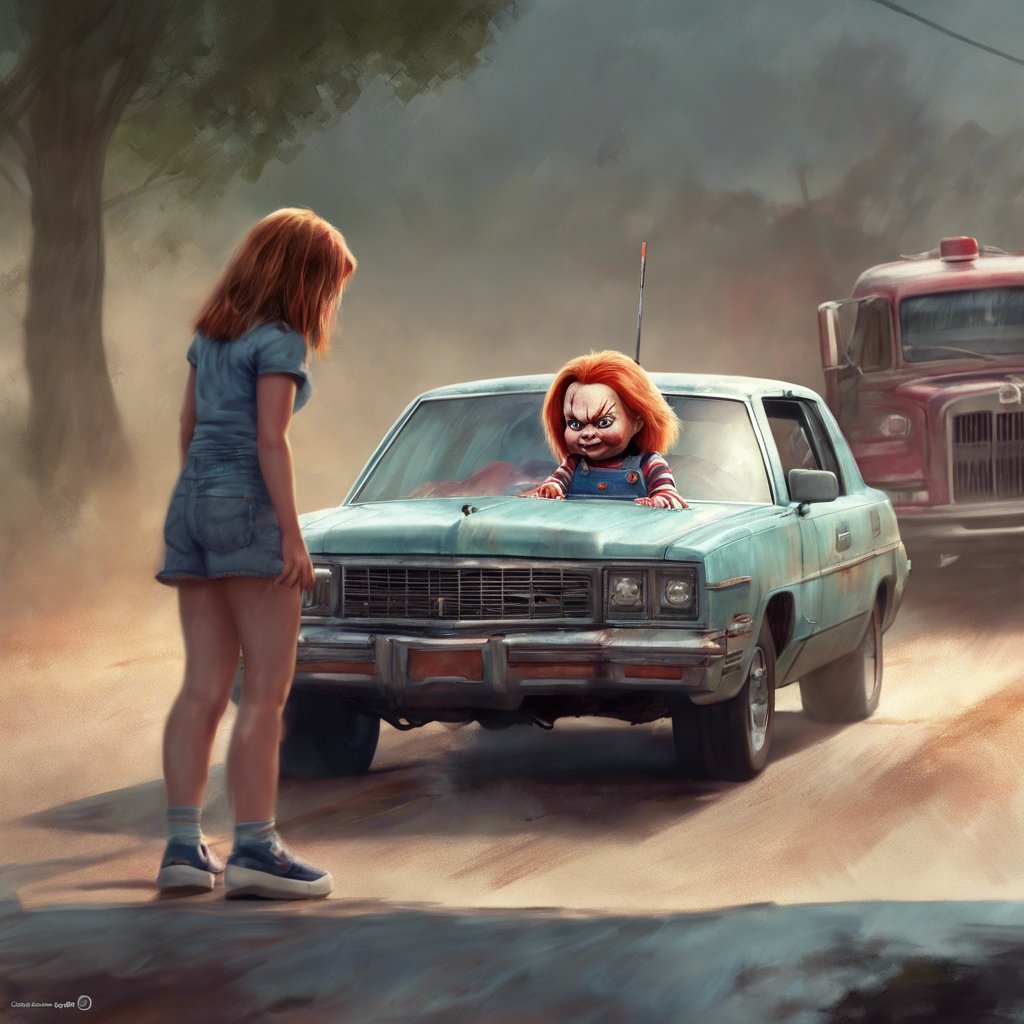 Chucky spanks his daughter Glenda for Fanart