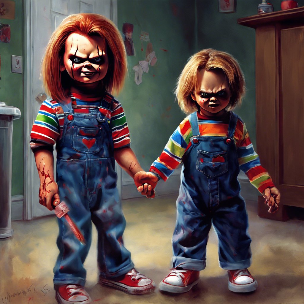 Chucky with makeup on him Chuckys Fanart