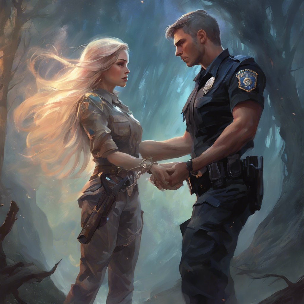 A female hunter being handcuffed by | Fanart