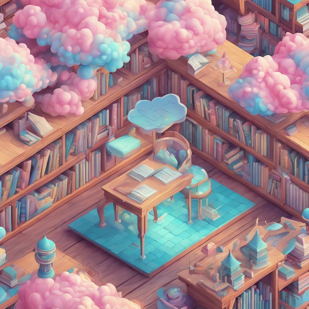 pastel fantasy clouds library Fanart