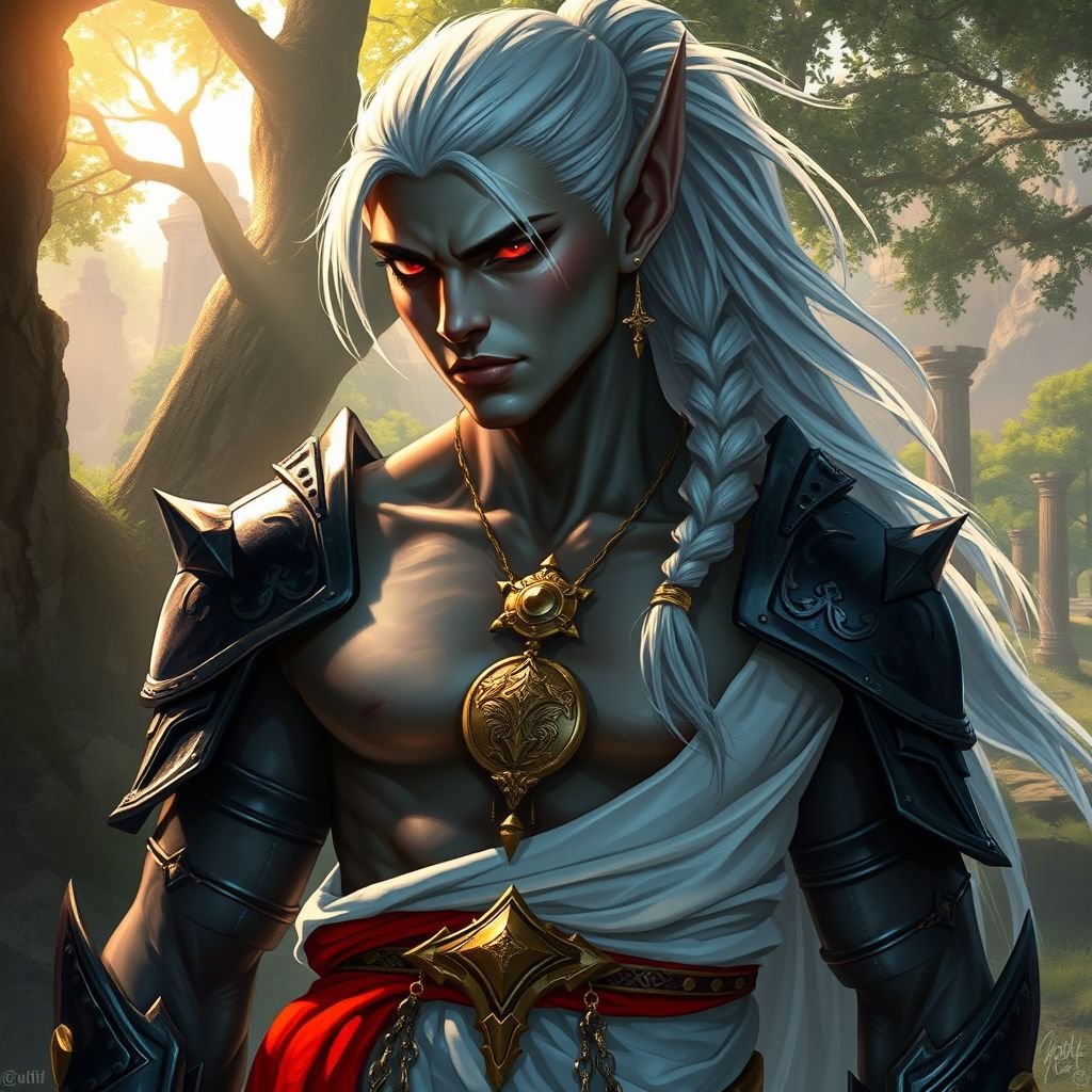 The image depicts a striking dark Fanart