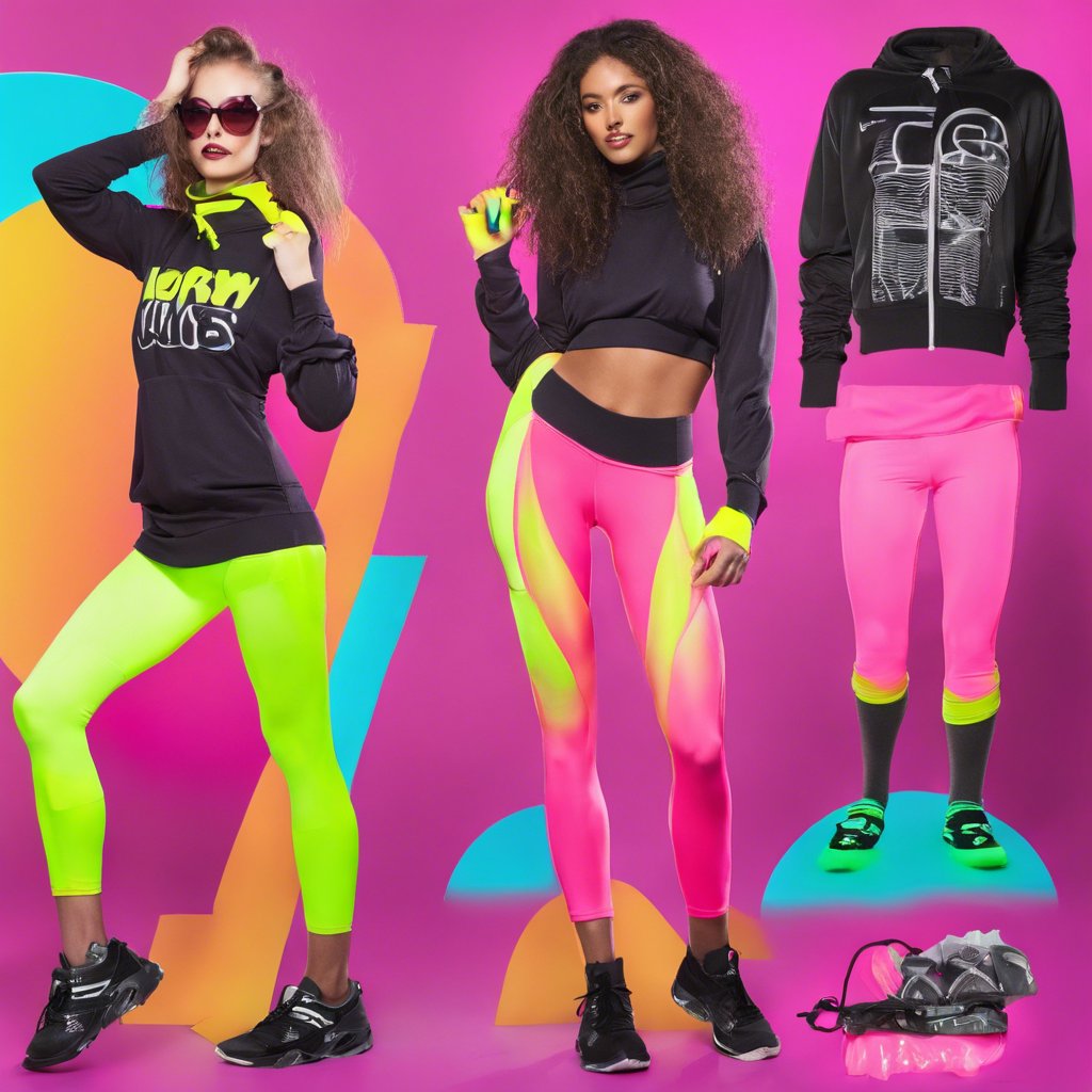 80s workout gear with neon colors Fanart