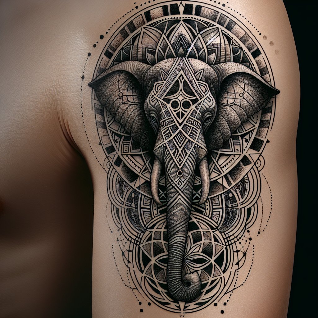 An elephant face with sacred geometry Fanart