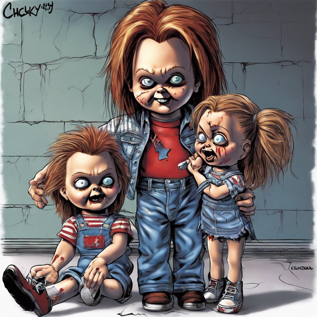 Chucky and Tiffany’s twin children Glen Fanart