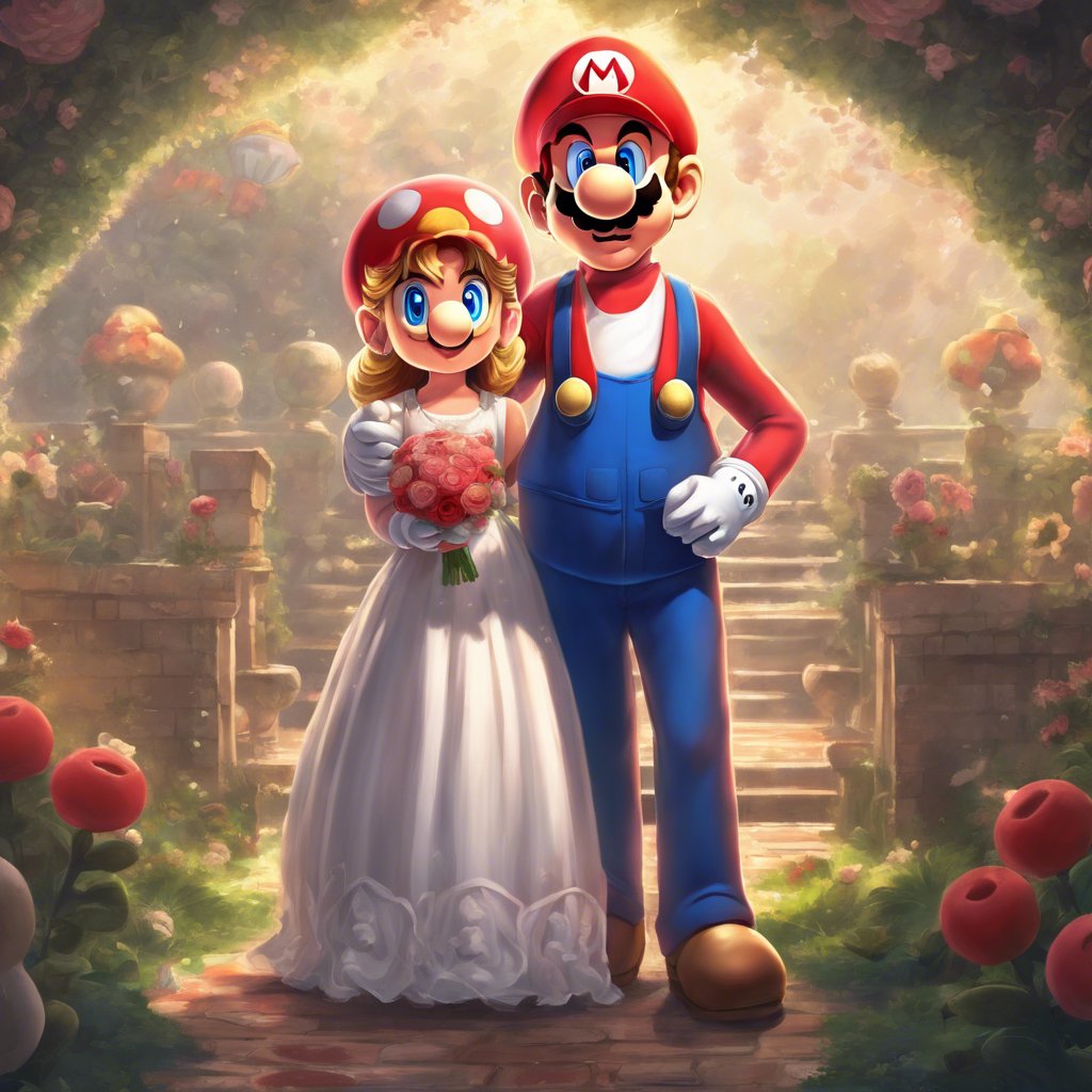 Mario Marries Minako Aino and Has Fanart
