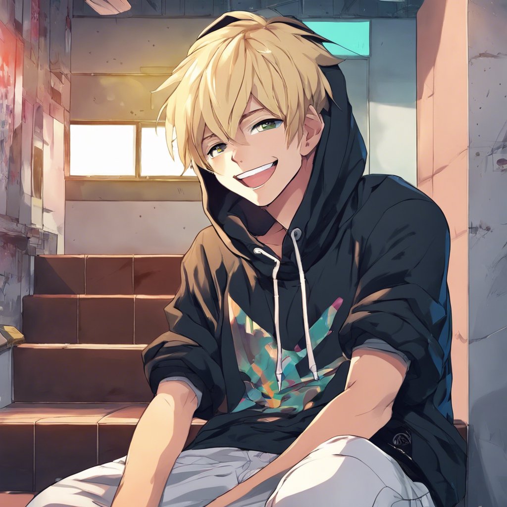 Blonde boy, sitting in a corner Fanart