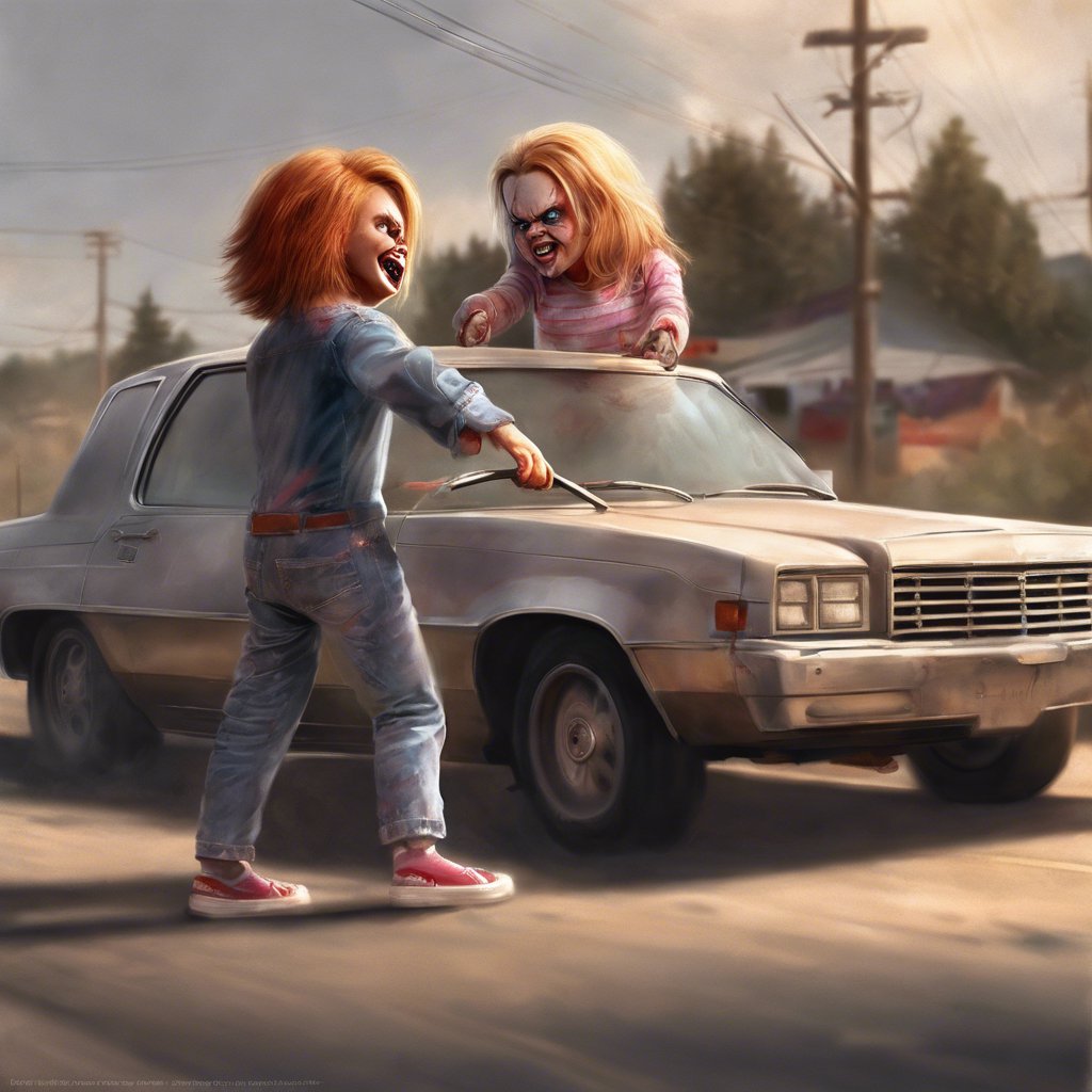 Chucky spanks his daughter Glenda for Fanart