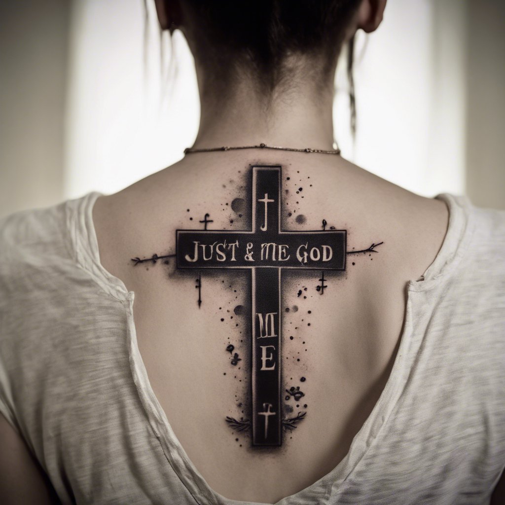 Back/neck tat with 3 crosses with | Fanart