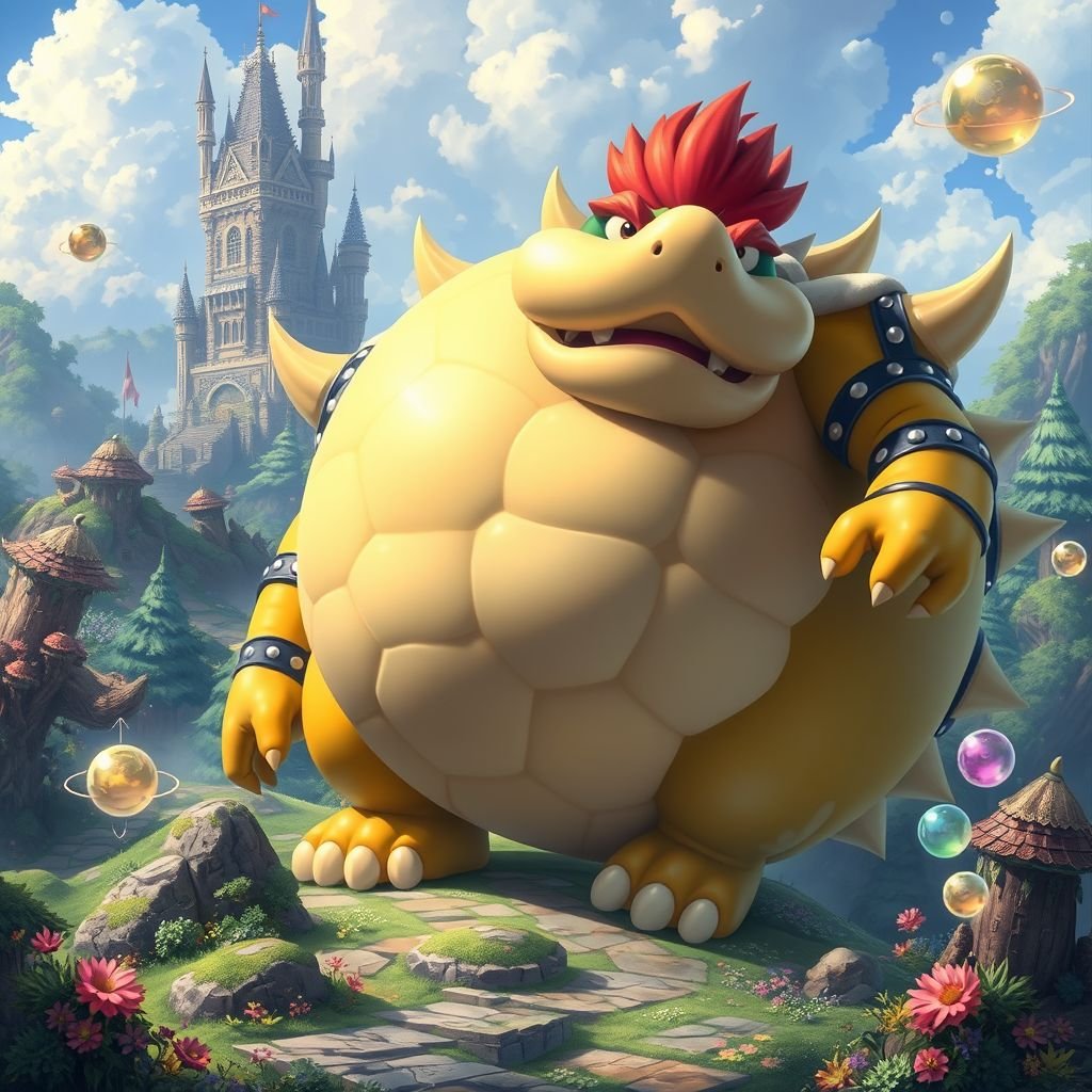 Obese Ball body Bowser | Fanart