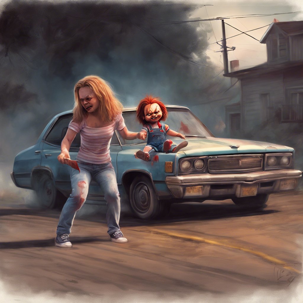 Chucky spanks his daughter Glenda for Fanart