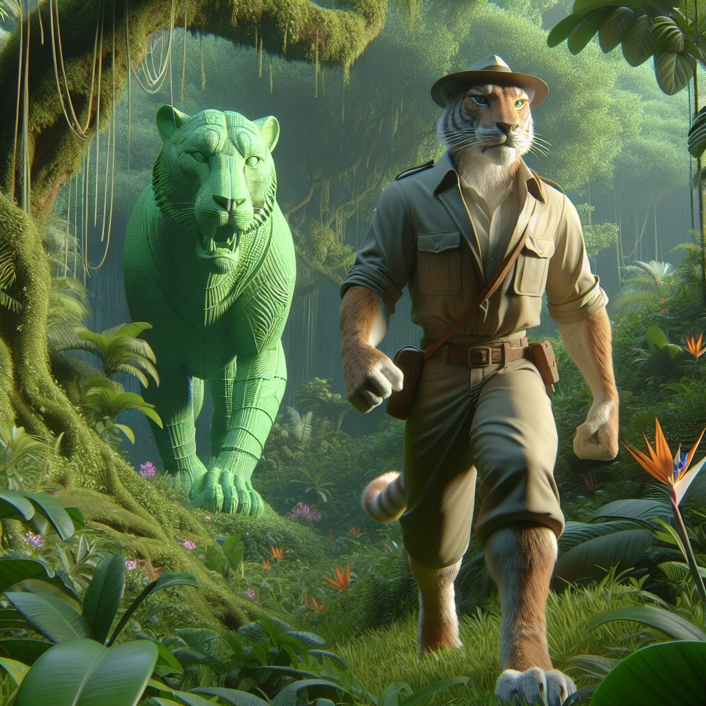 Jungle Explorer Tiger in an Adventure | Fanart