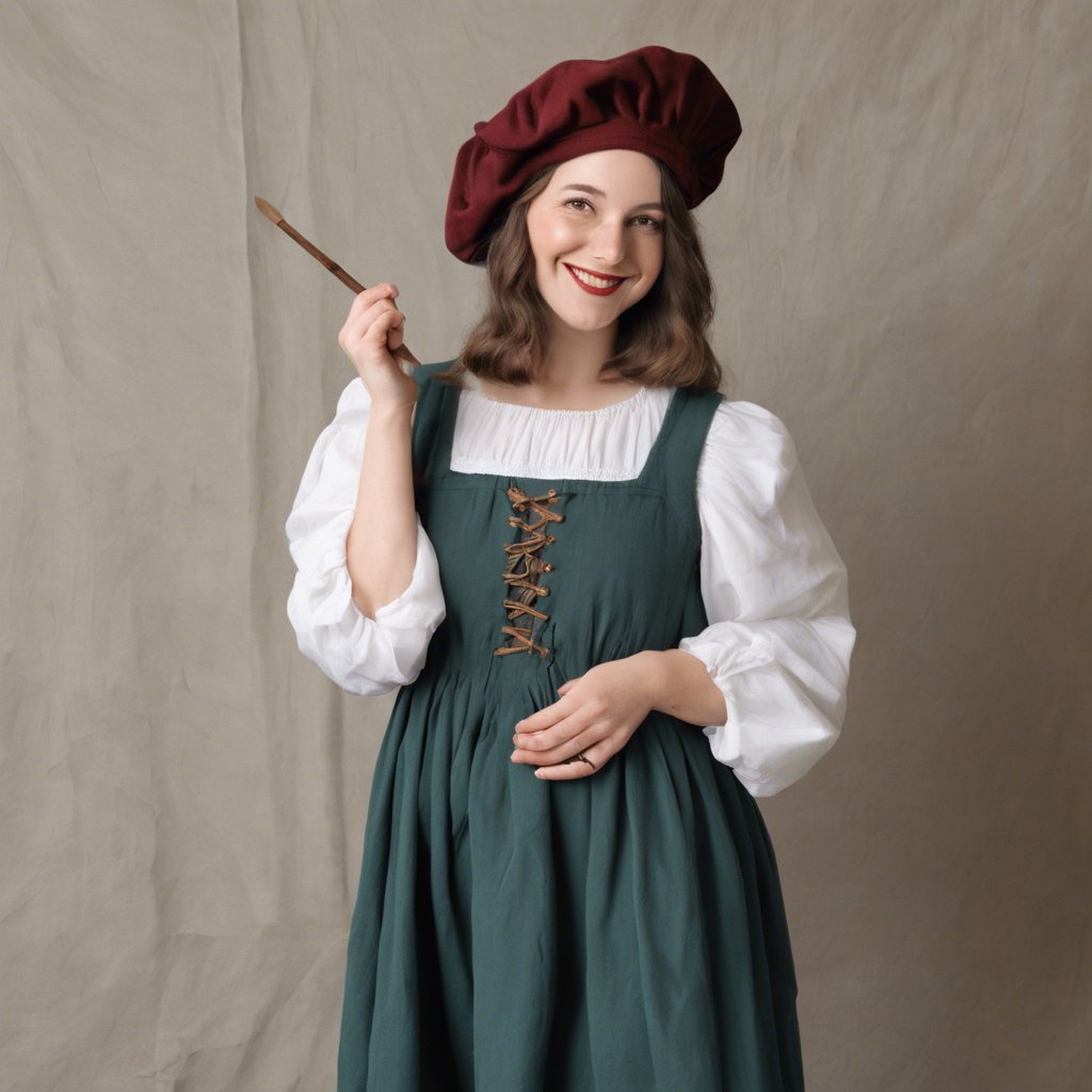 Renaissance painter inspired outfit with a Fanart