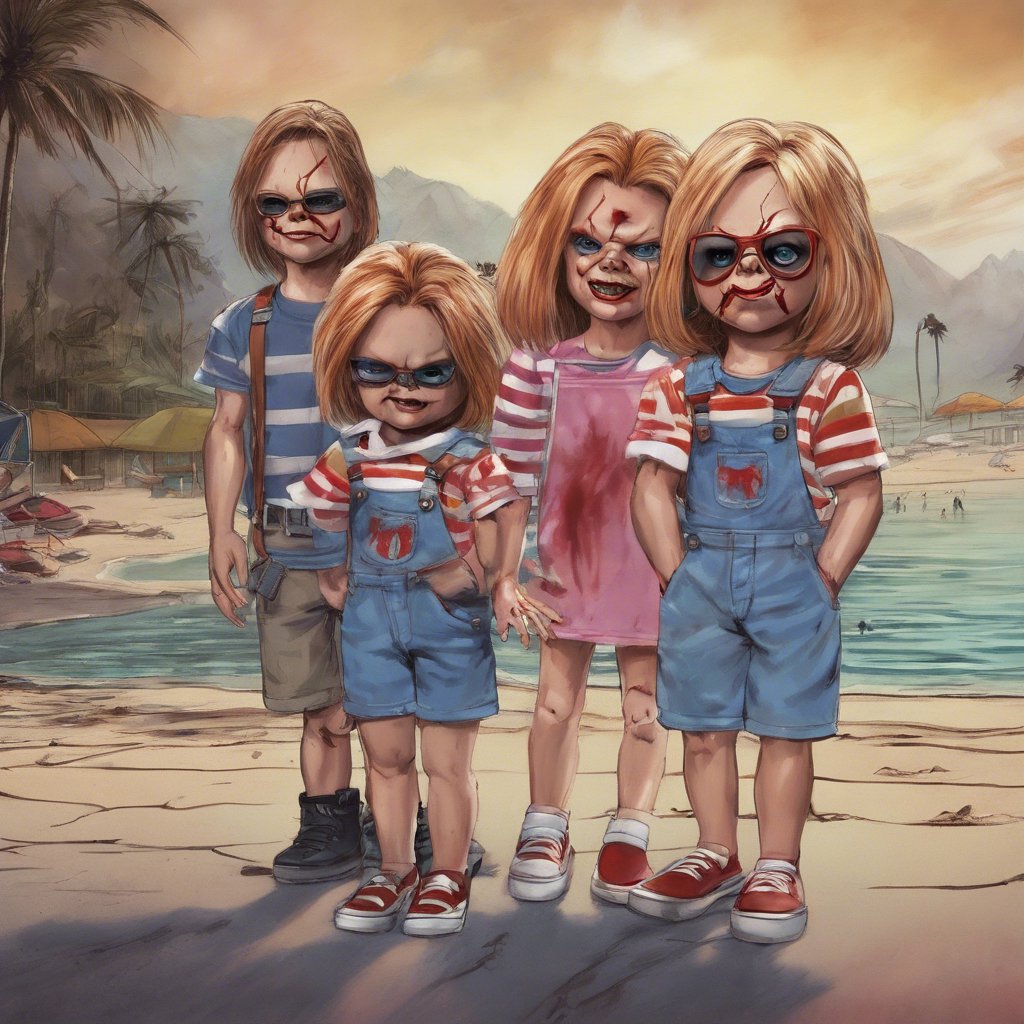 Chucky and Tiffany’s twin children Glen Fanart