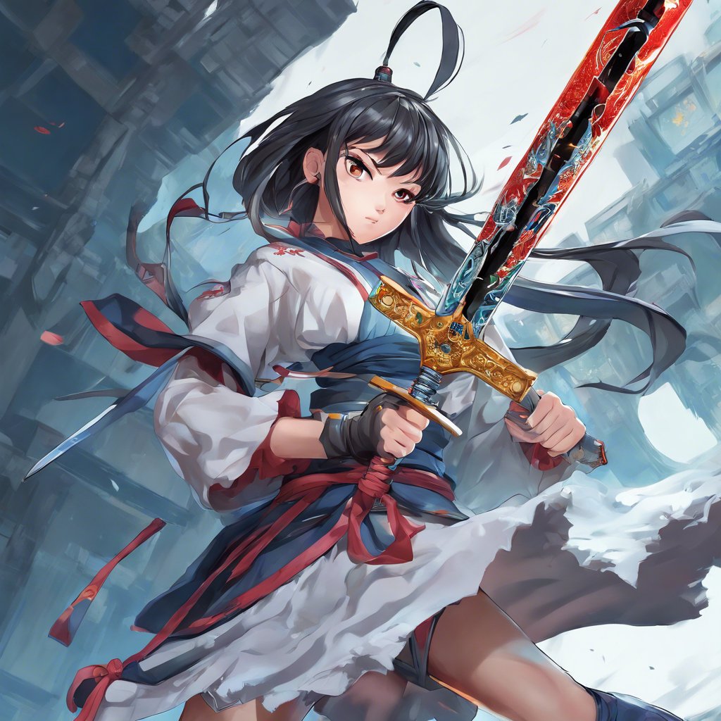 Chinese girl who is holding a Fanart