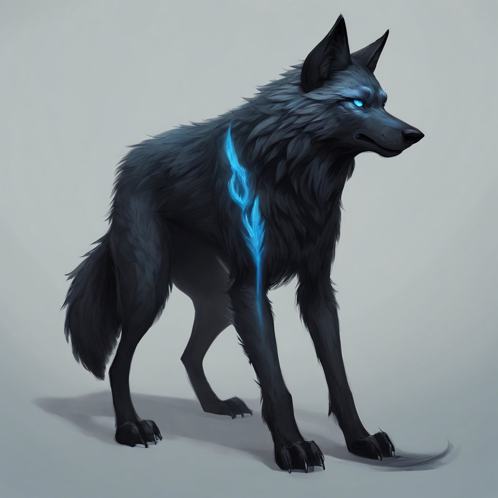 Light hair blue eyes black wolf Fanart