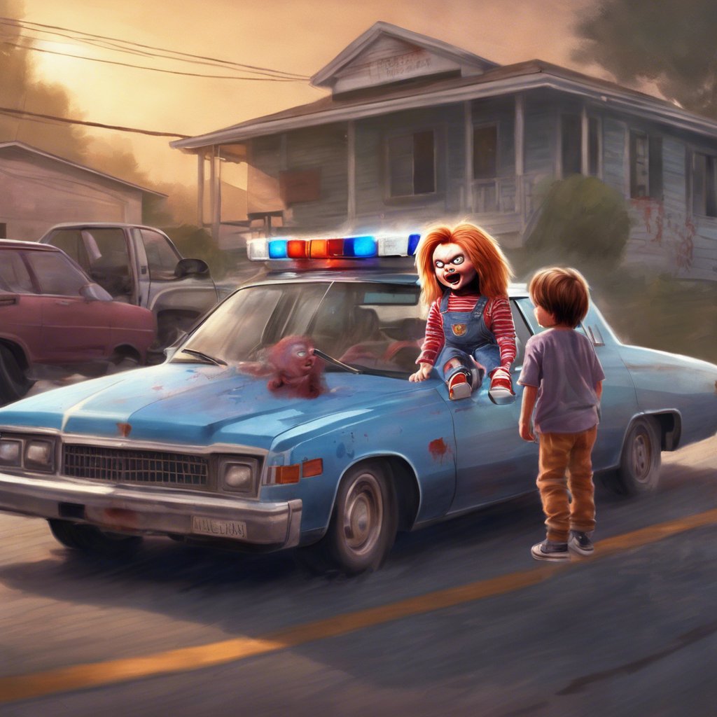 Chucky spanks his daughter Glenda for Fanart
