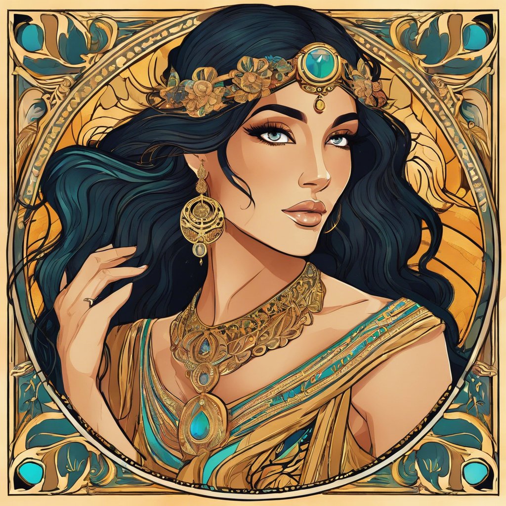 Portrait greek tan woman black hair Fanart