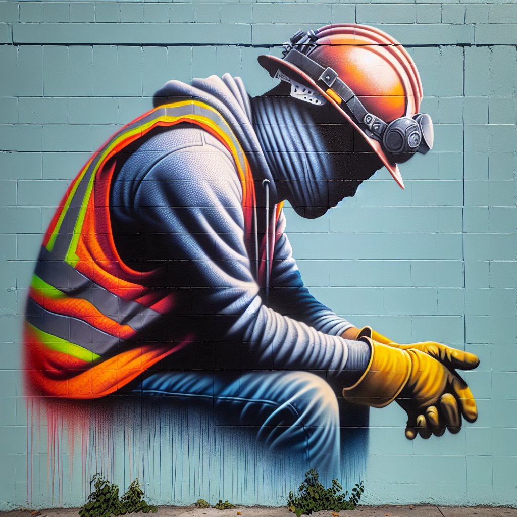 Depict a conceptual graffiti street art Fanart