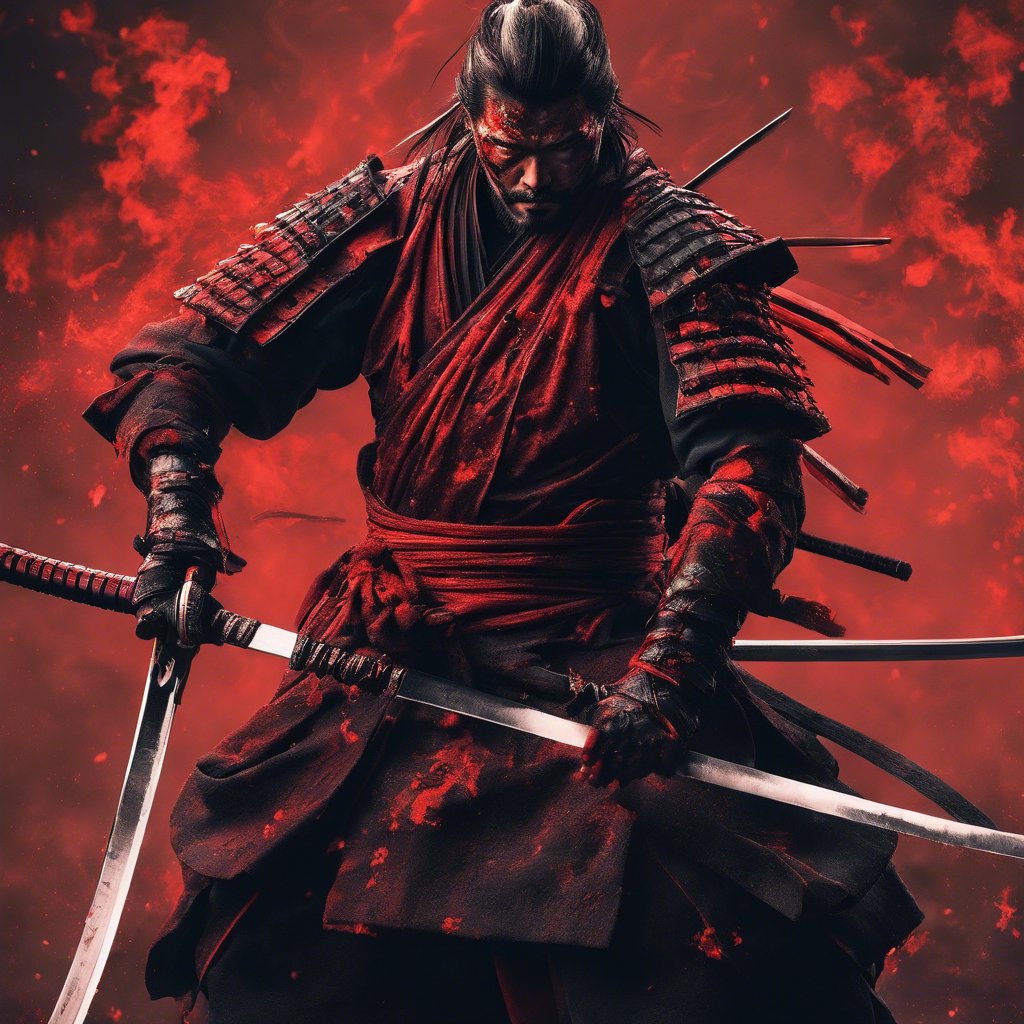 Design an evil ronin samurai in Fanart