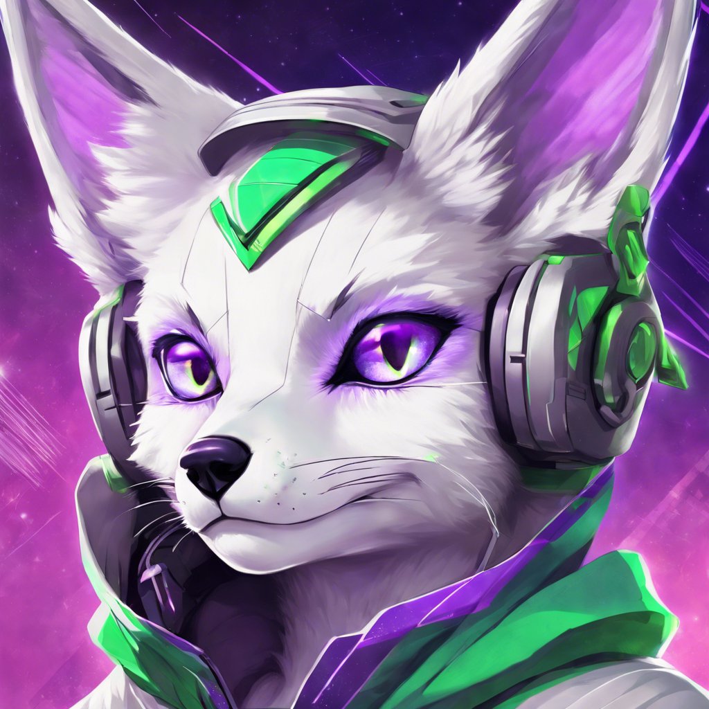 A white fennec fox with green | Fanart