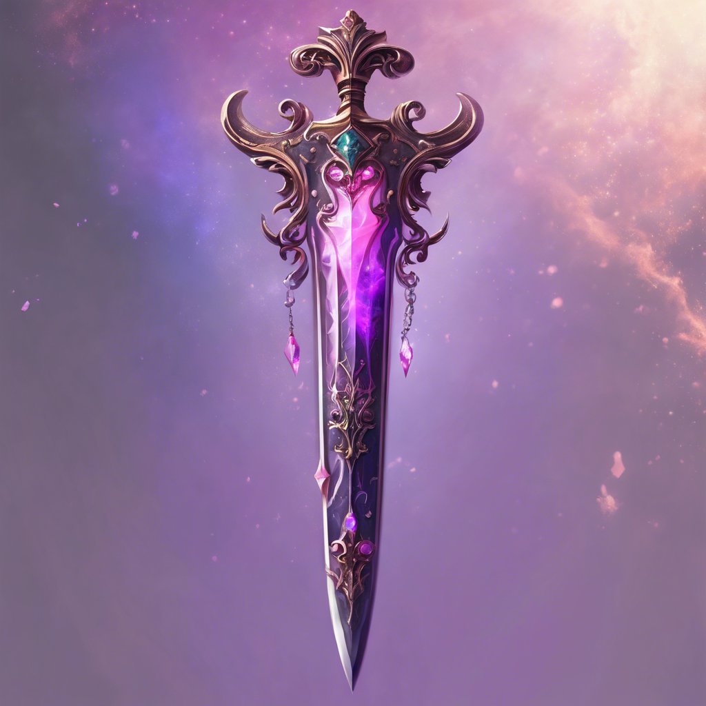 Long curved dagger with a purple | Fanart