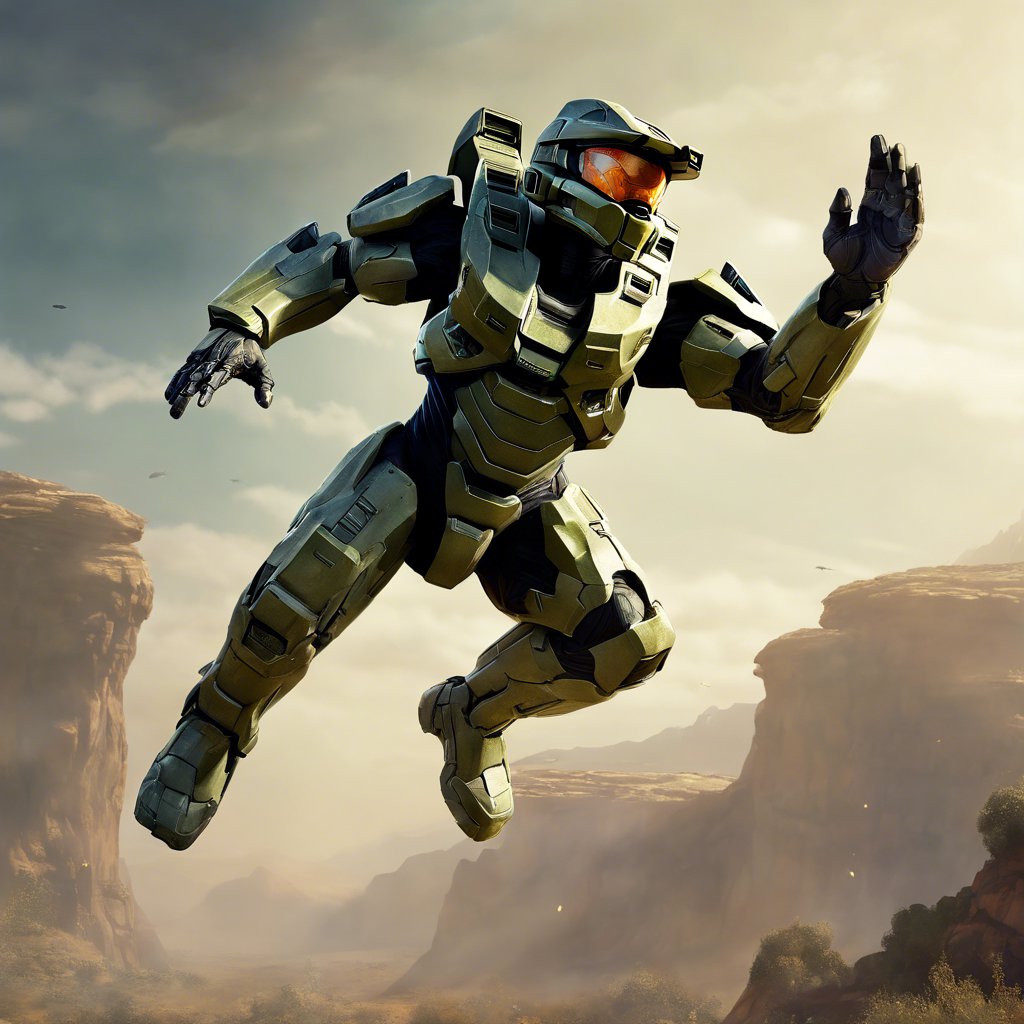 Master chief from halo, jumping in Fanart