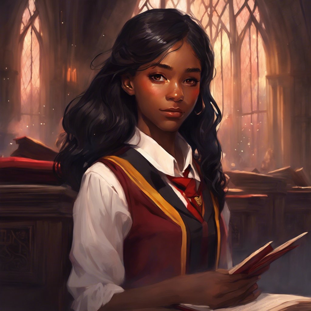 Gryffindor female black hair brown eyes | Fanart