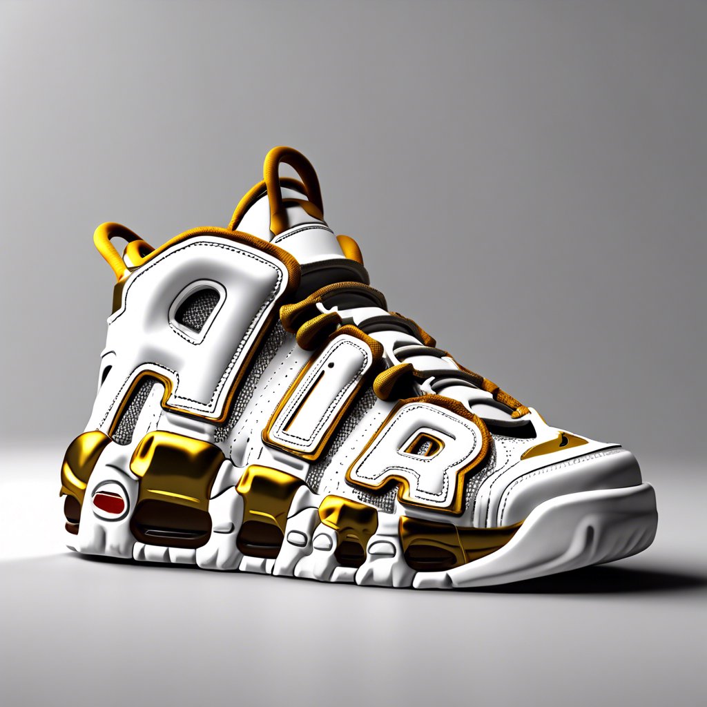 AIR MORE UPTEMPO white and metalic Fanart