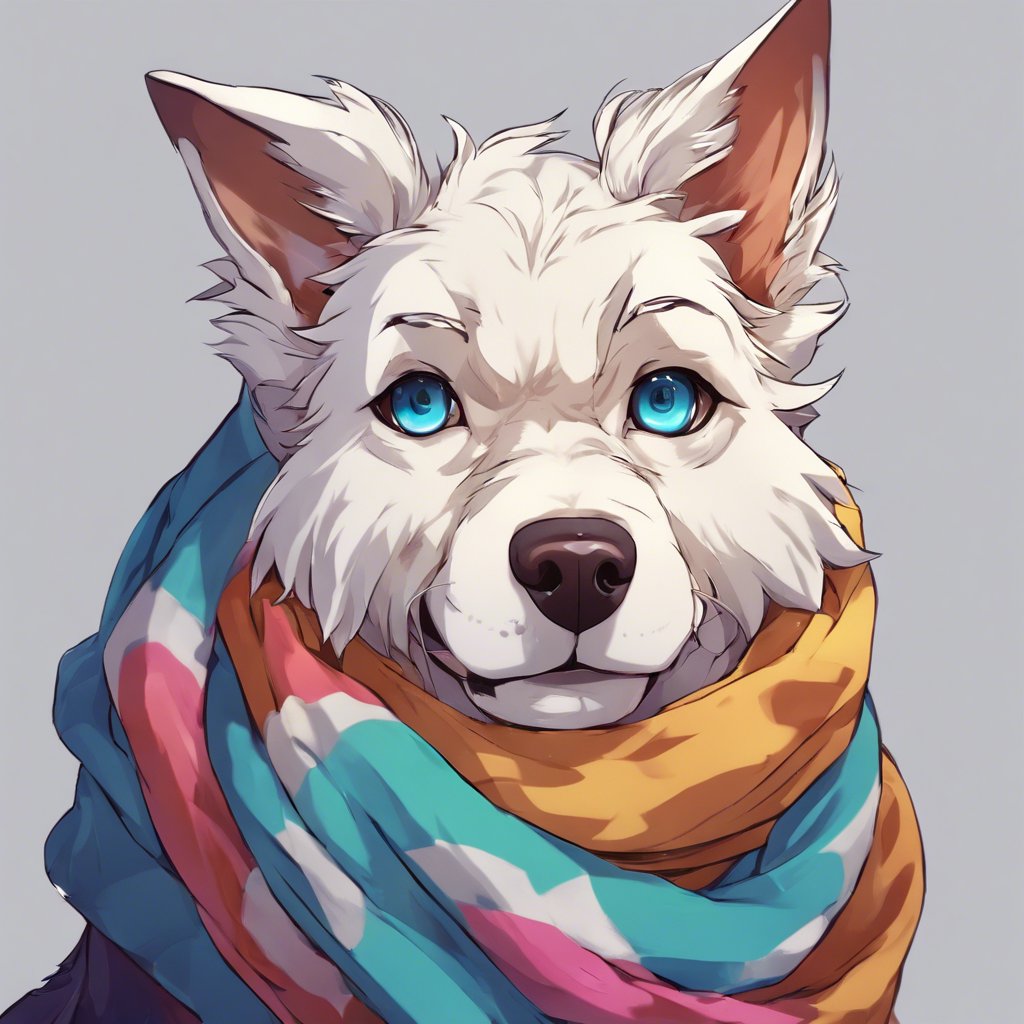male dog furry with different colored | Fanart