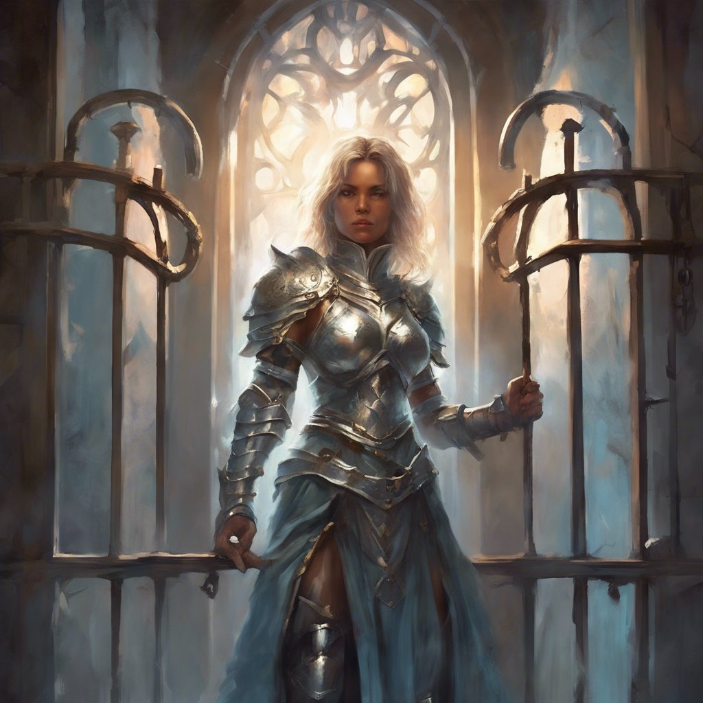 A female warden in full armor | Fanart