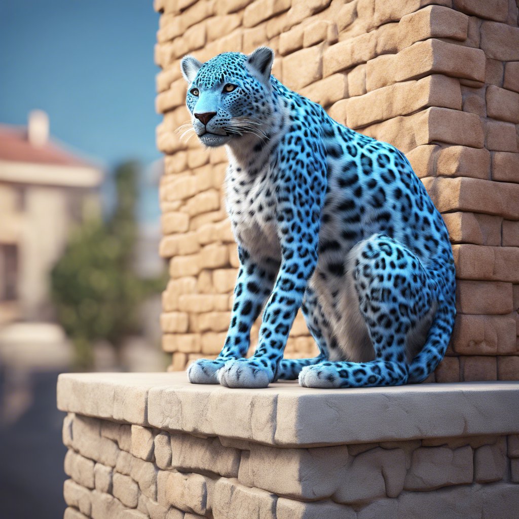 Explore A Blue Male Leopard Sitting On Top Of A Wall Fanart