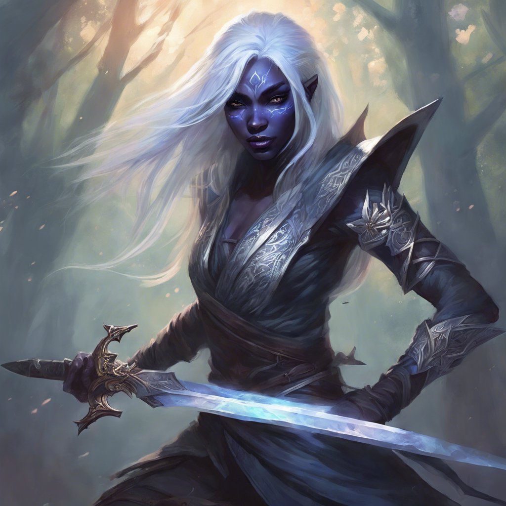 Drow elf ninja gi vicious dagger | Fanart