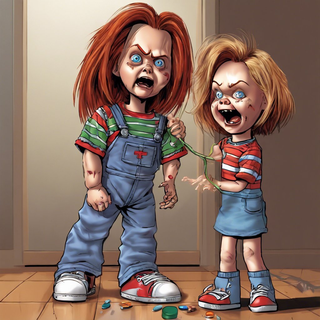 Chucky and Tiffany’s twin children Glen Fanart