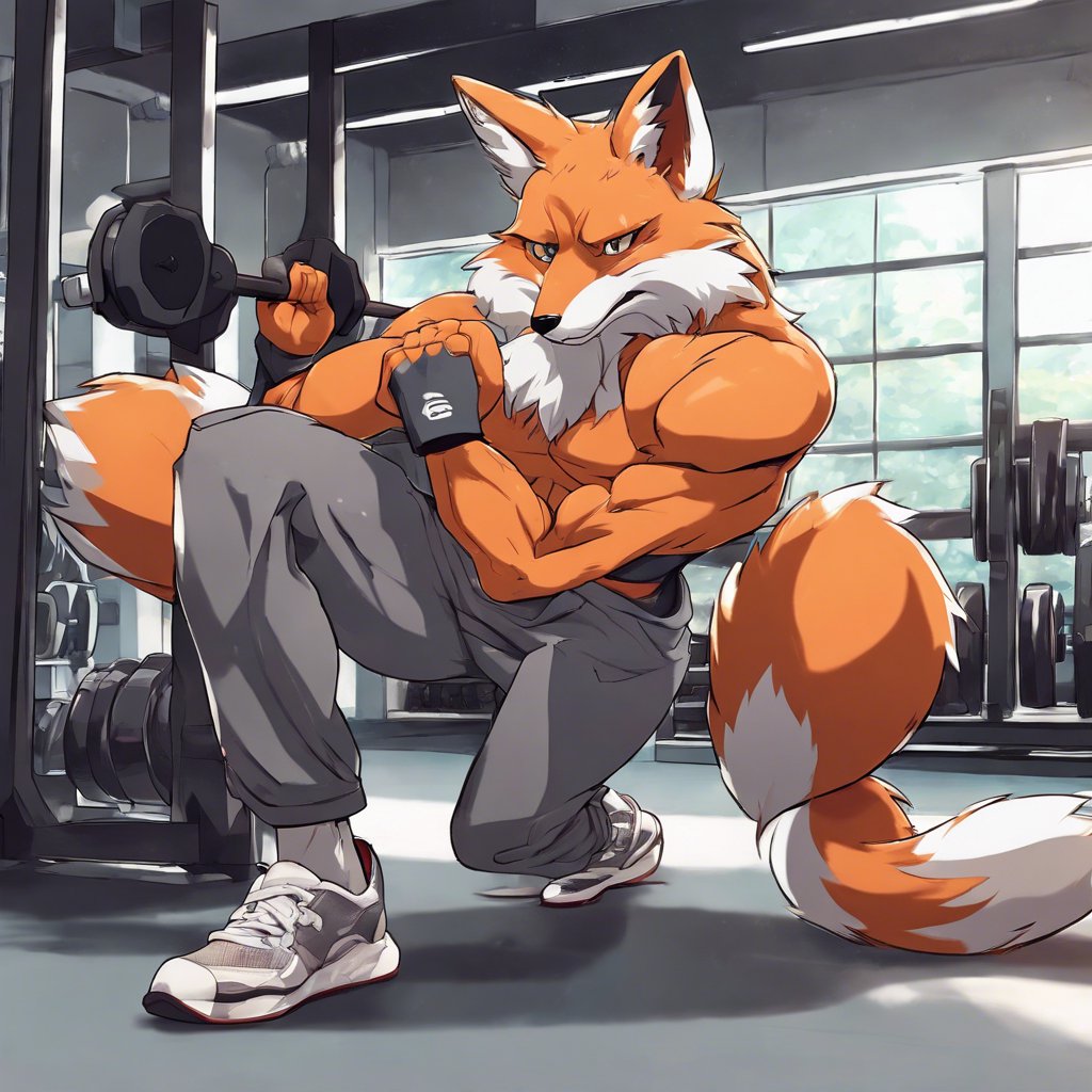 Anthropomorphic fox who is slim but Fanart