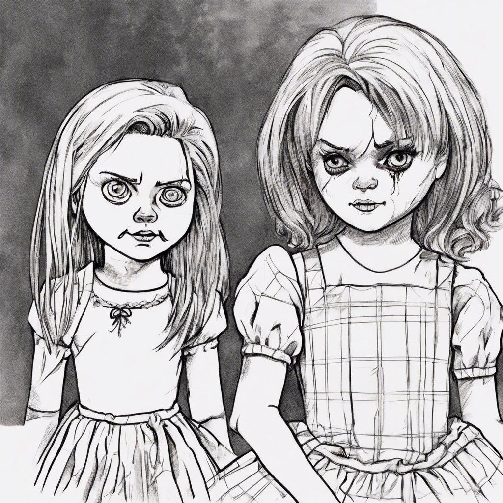 Chucky and Tiffany’s twin children Glen Fanart