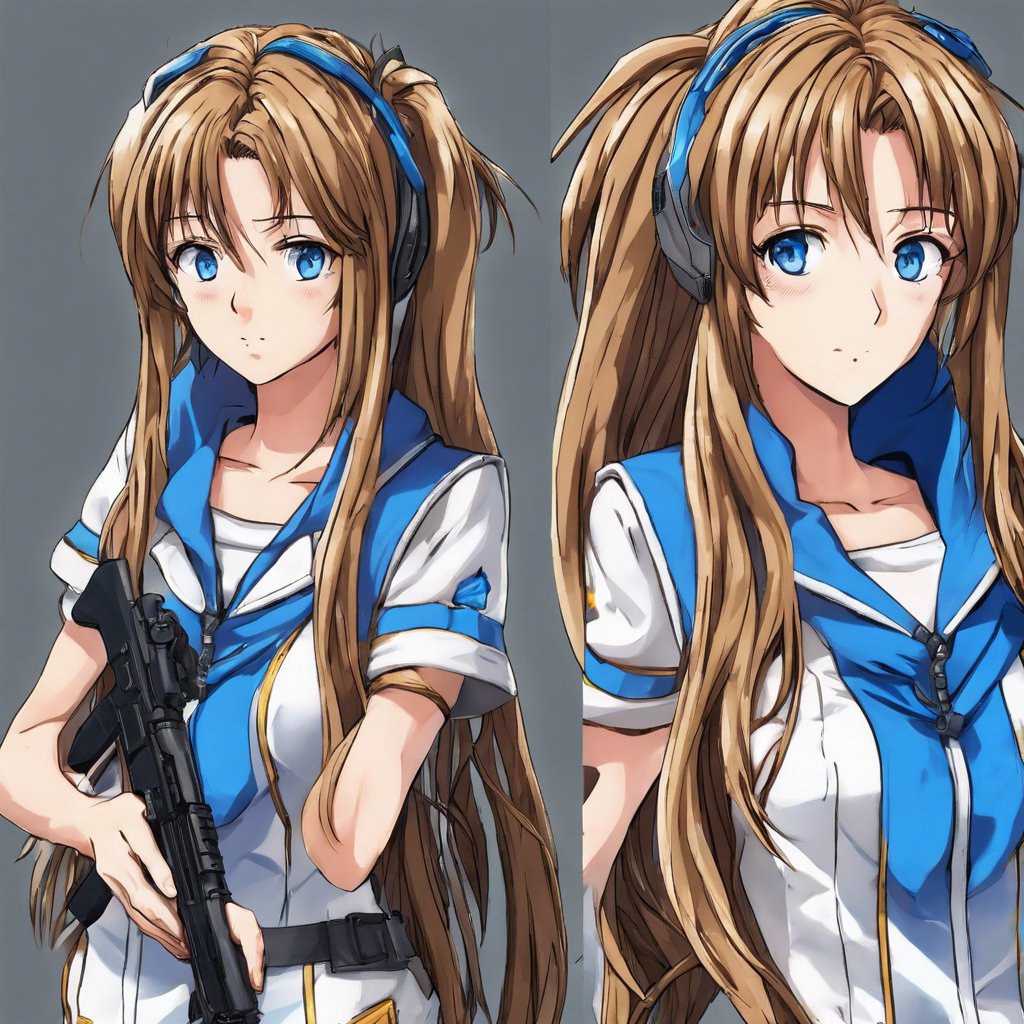 Multi-view photo of Belldandy brown hair Fanart