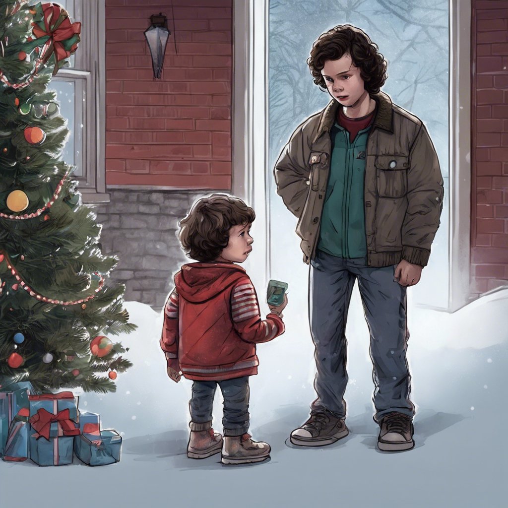 Mike and el from stranger things Fanart