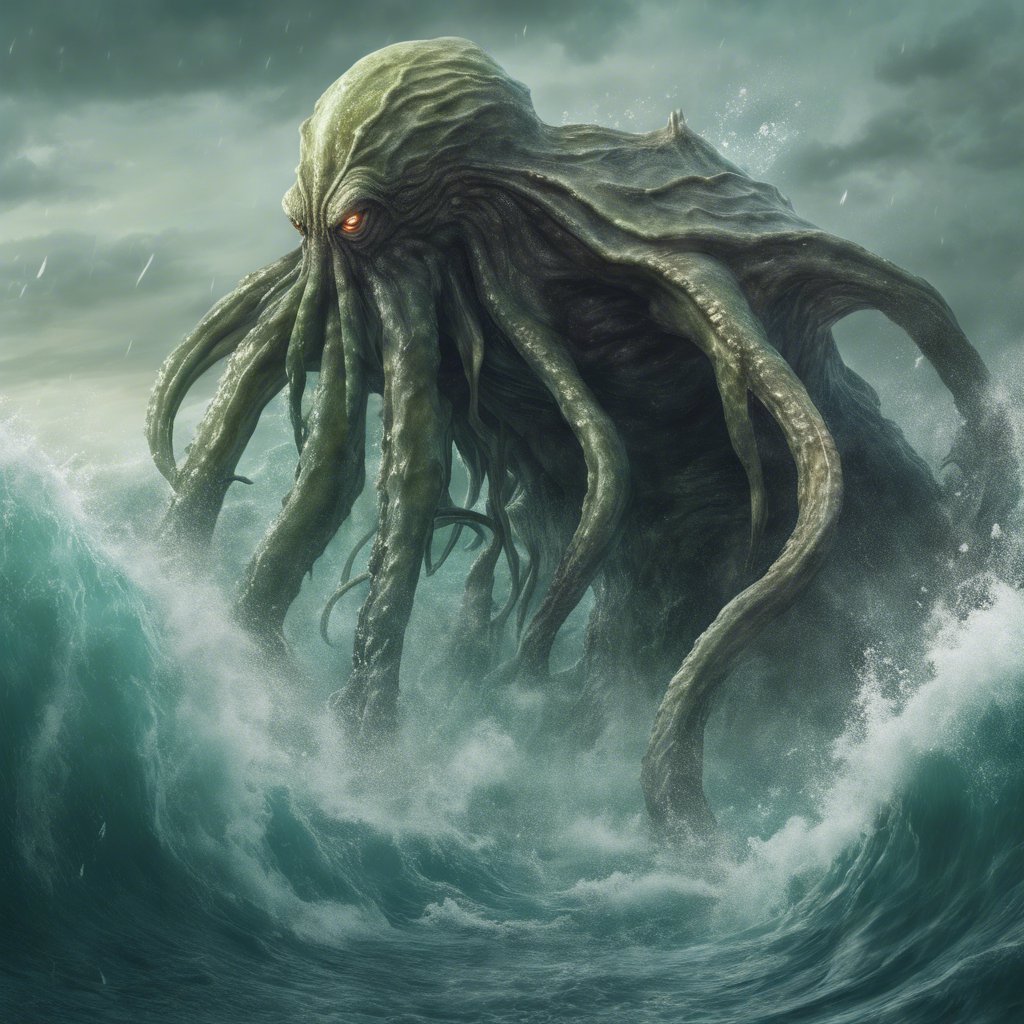 A Cthulhu inspired sea monster arising Fanart