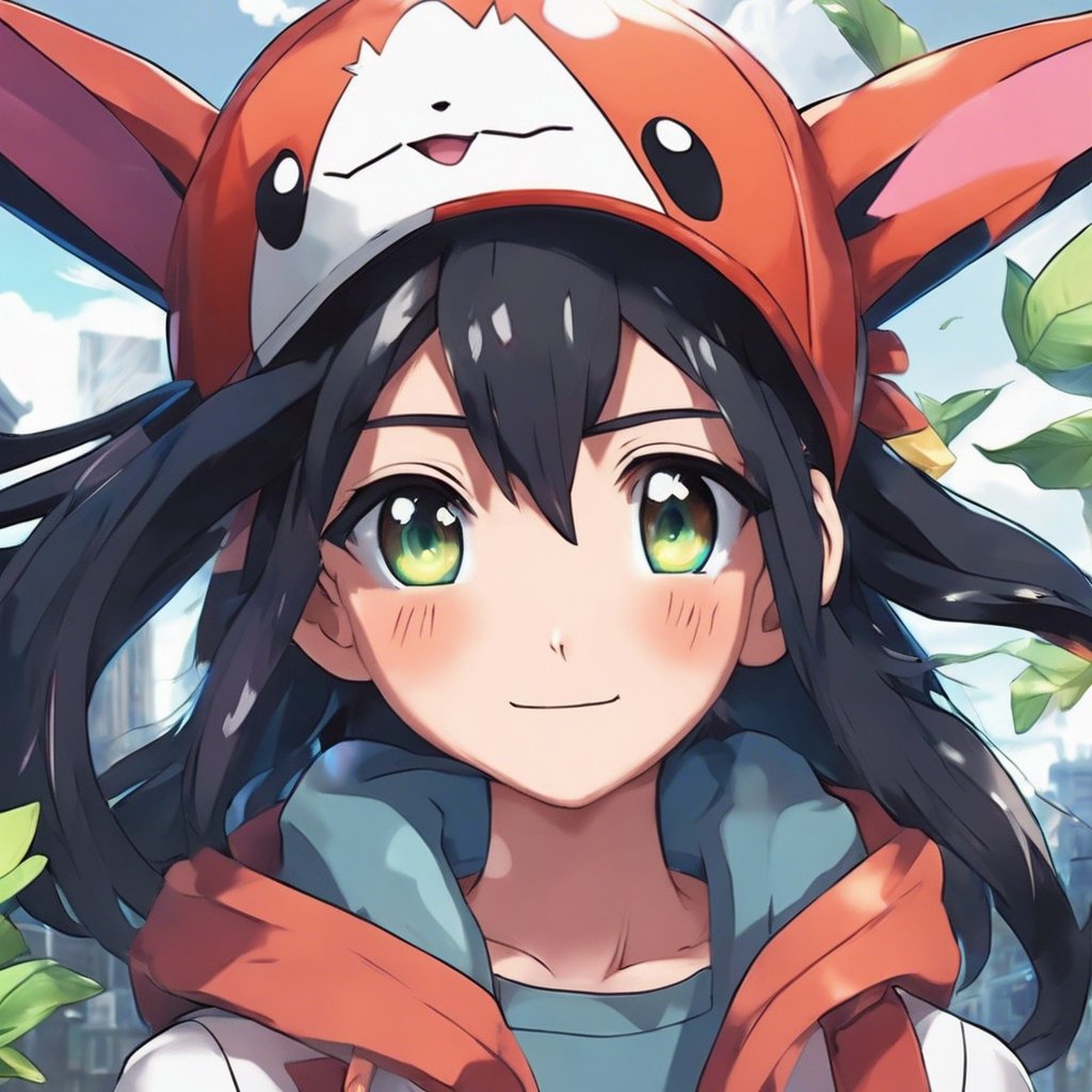 Cute Pokemon with girl with black Fanart