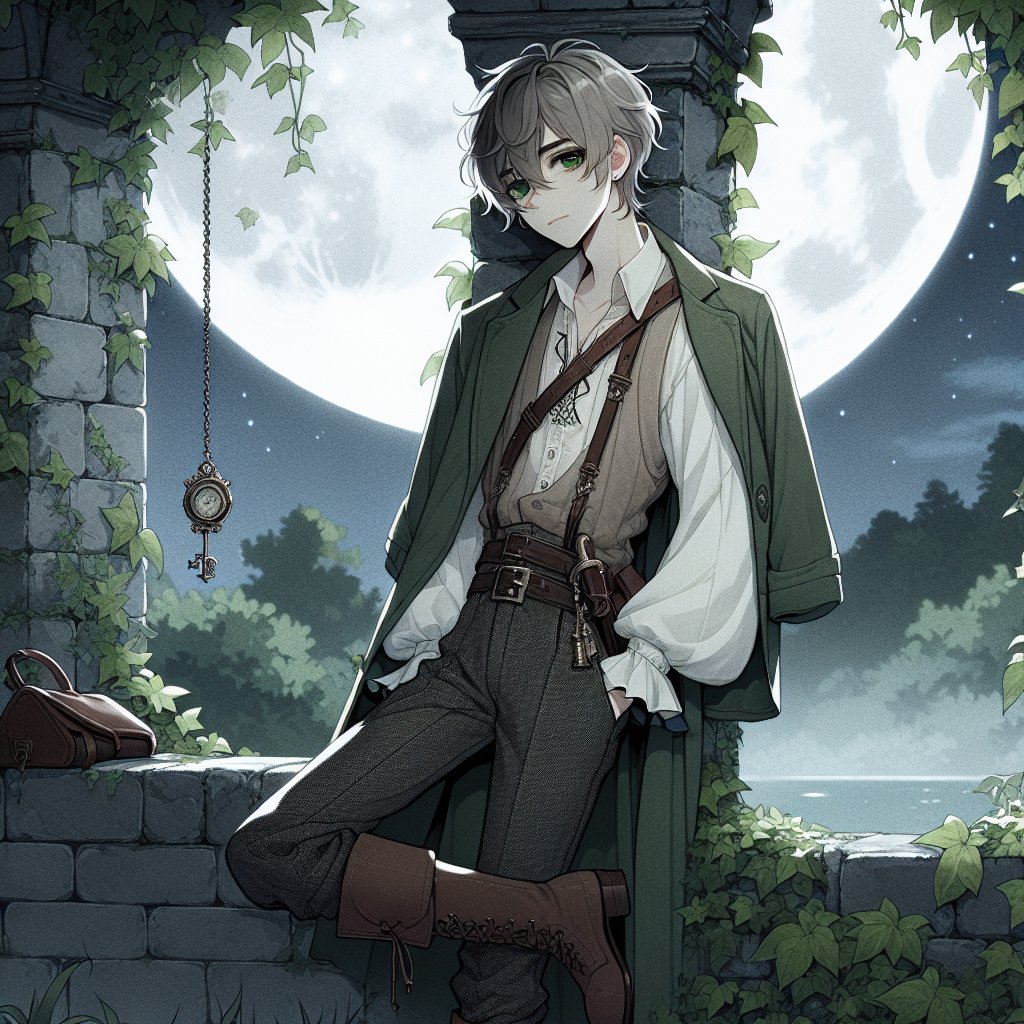 Explore Anime Boy Bronze Compass Art