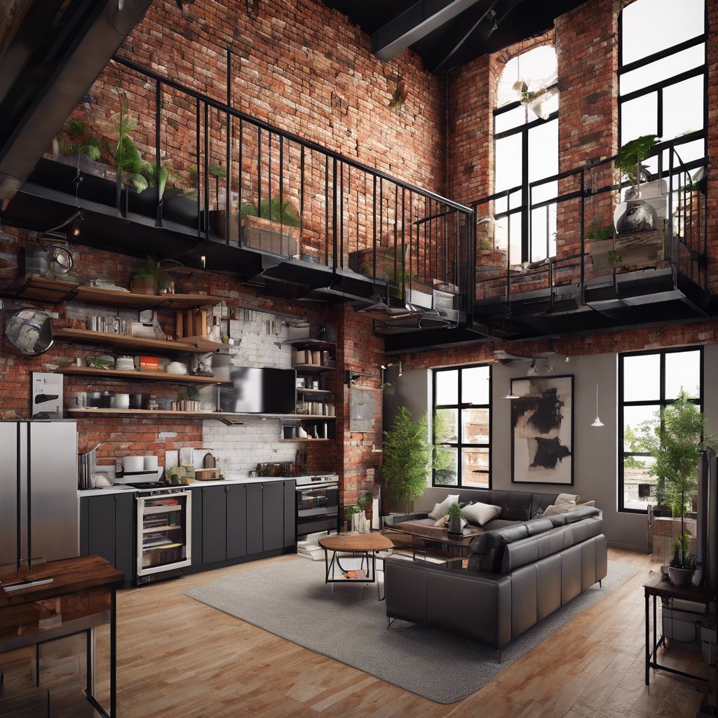 Industrial loft space with exposed brick | Fanart