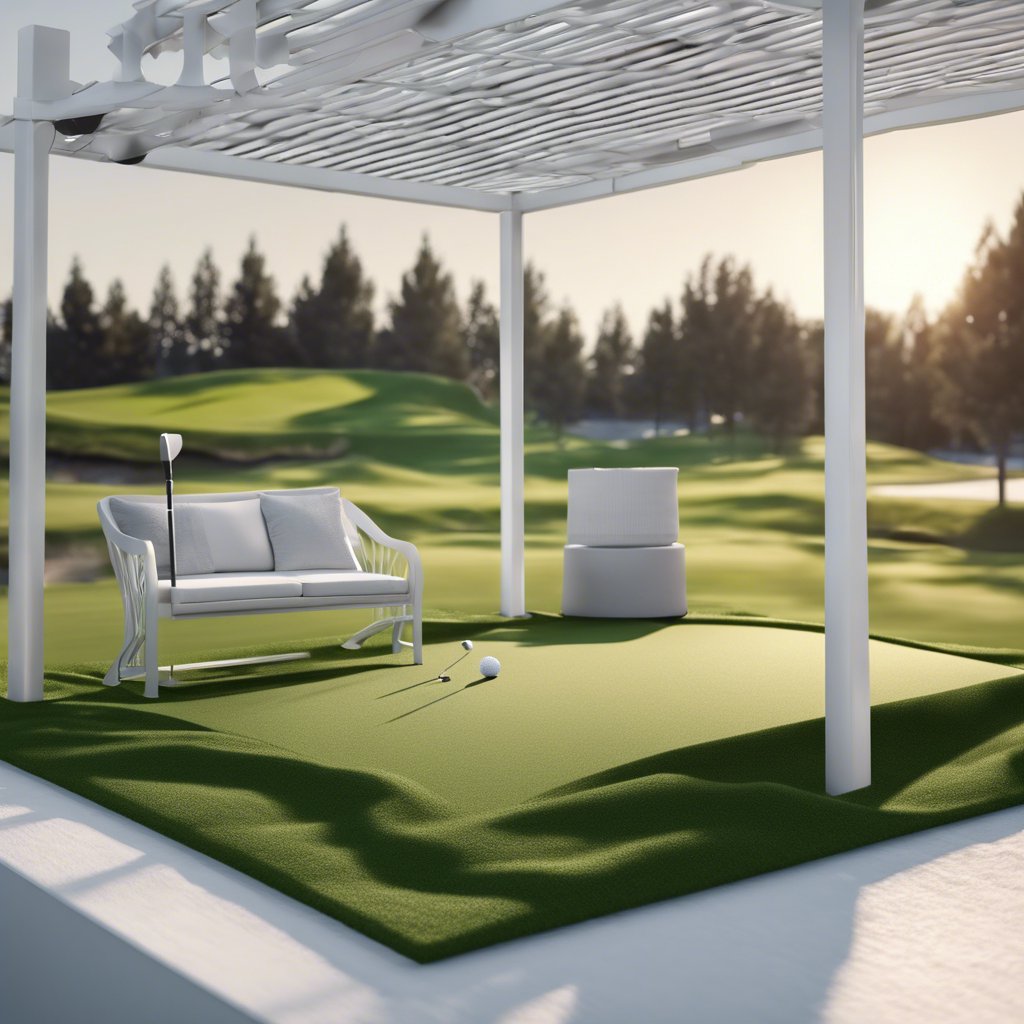 Golf hitting turf mat inside of Fanart