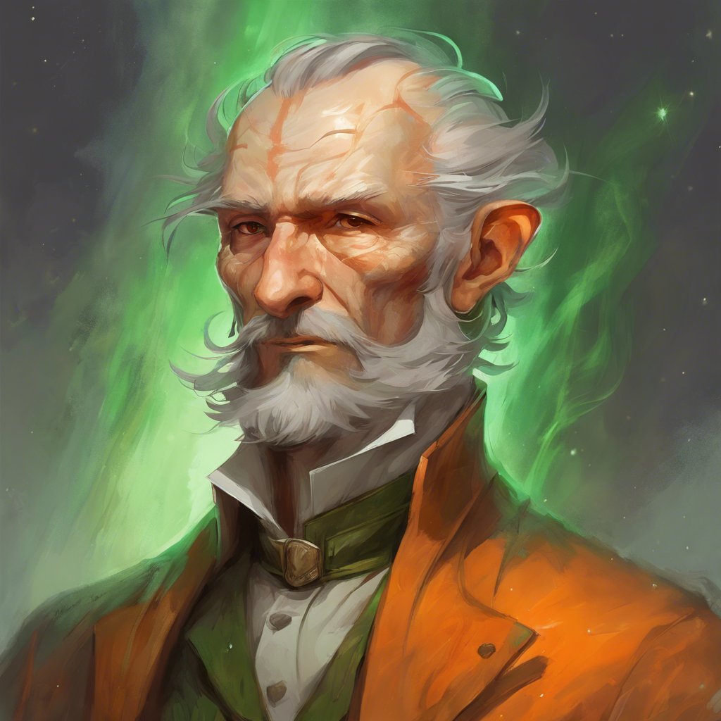 Short old man. Orange and Grey Fanart