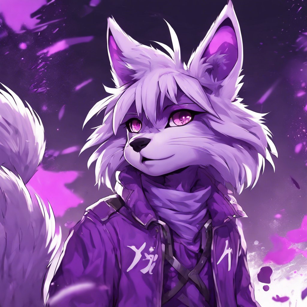 A purple very cute furry and Fanart