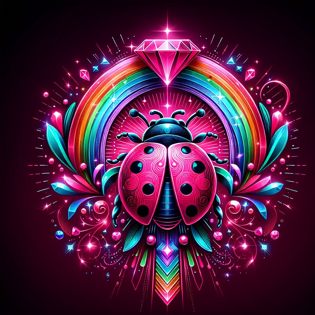 Pink ladybug with rainbow and diamond Fanart