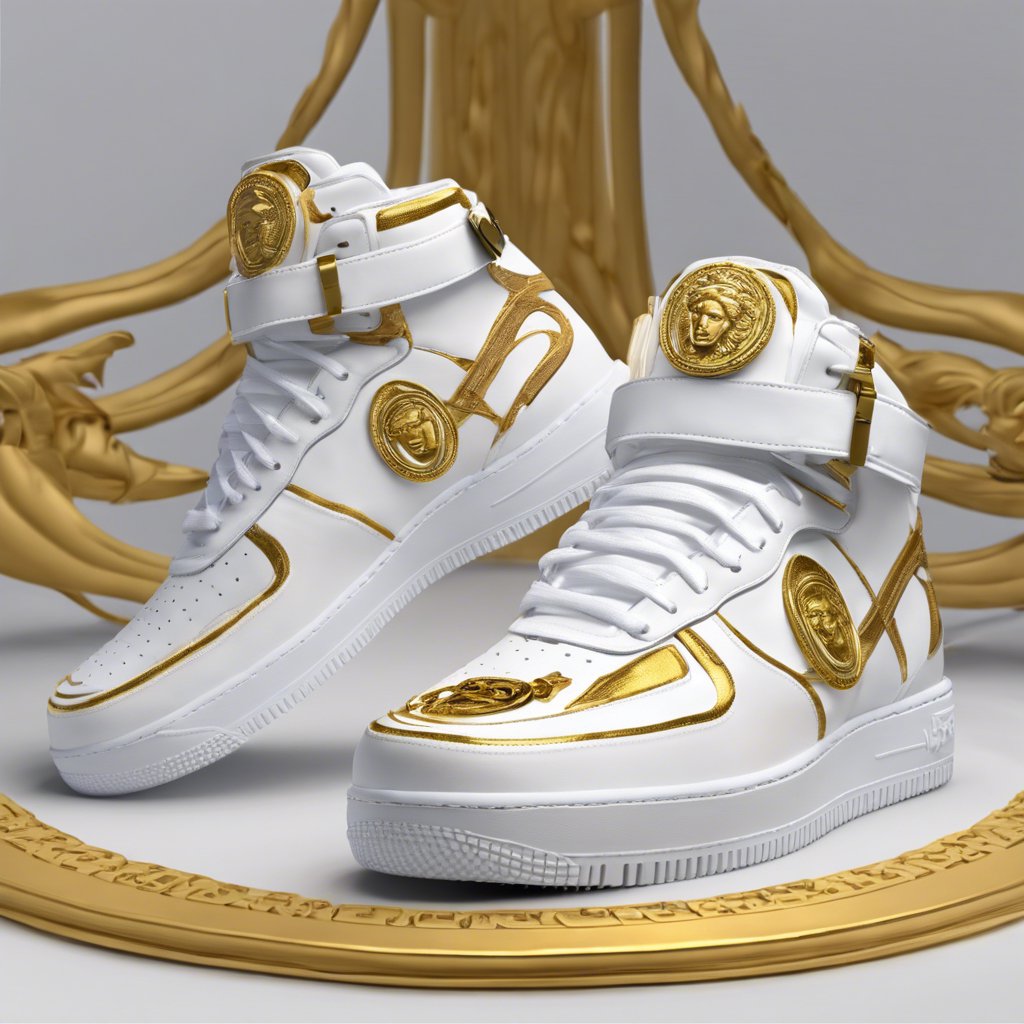 Versace, air forces, white and gold | Fanart