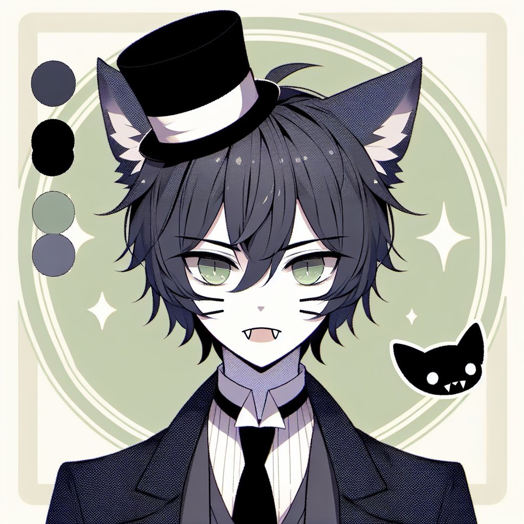Male cat anthro with gray skin, Fanart