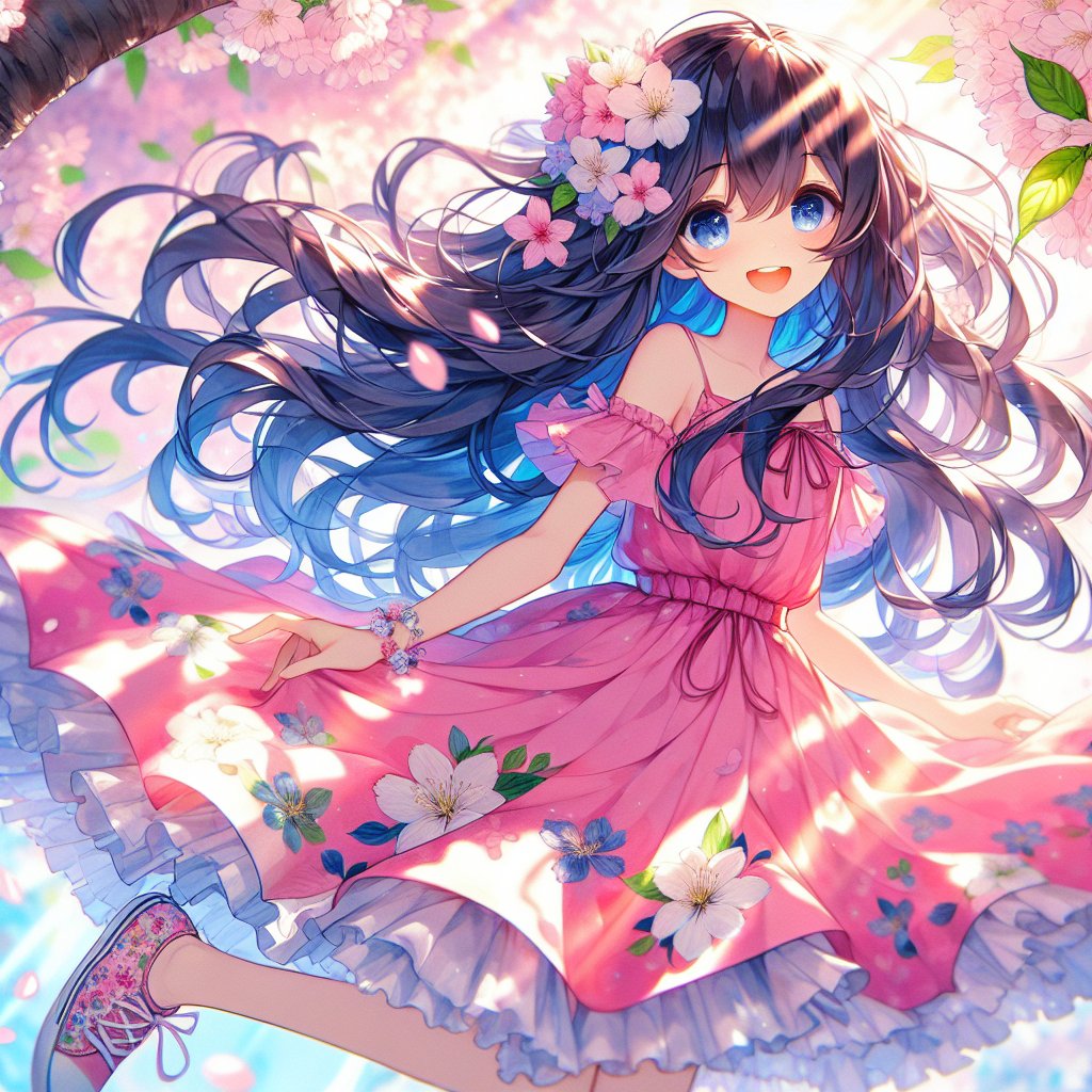 Anime Girl With Dark Blue Hair: Fanart
