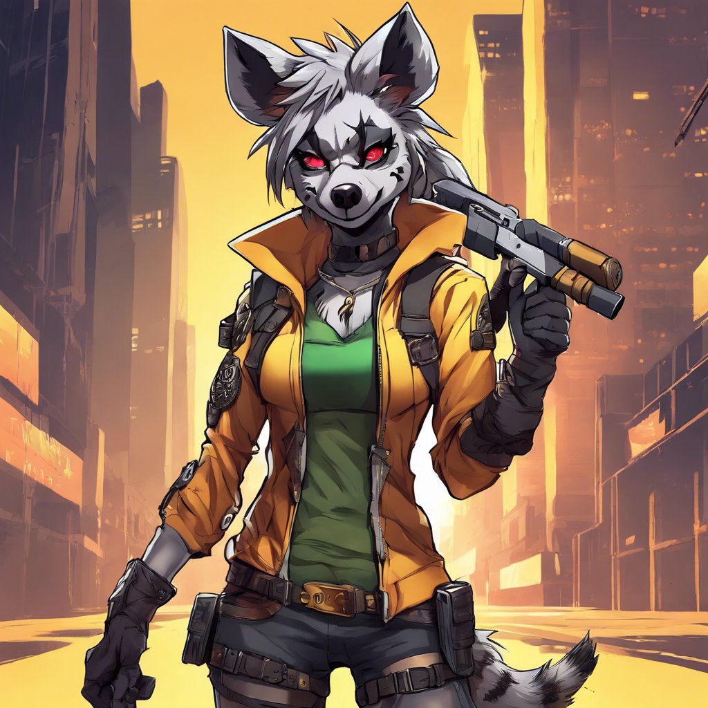 Female hyena cosplaying as rogue | Fanart