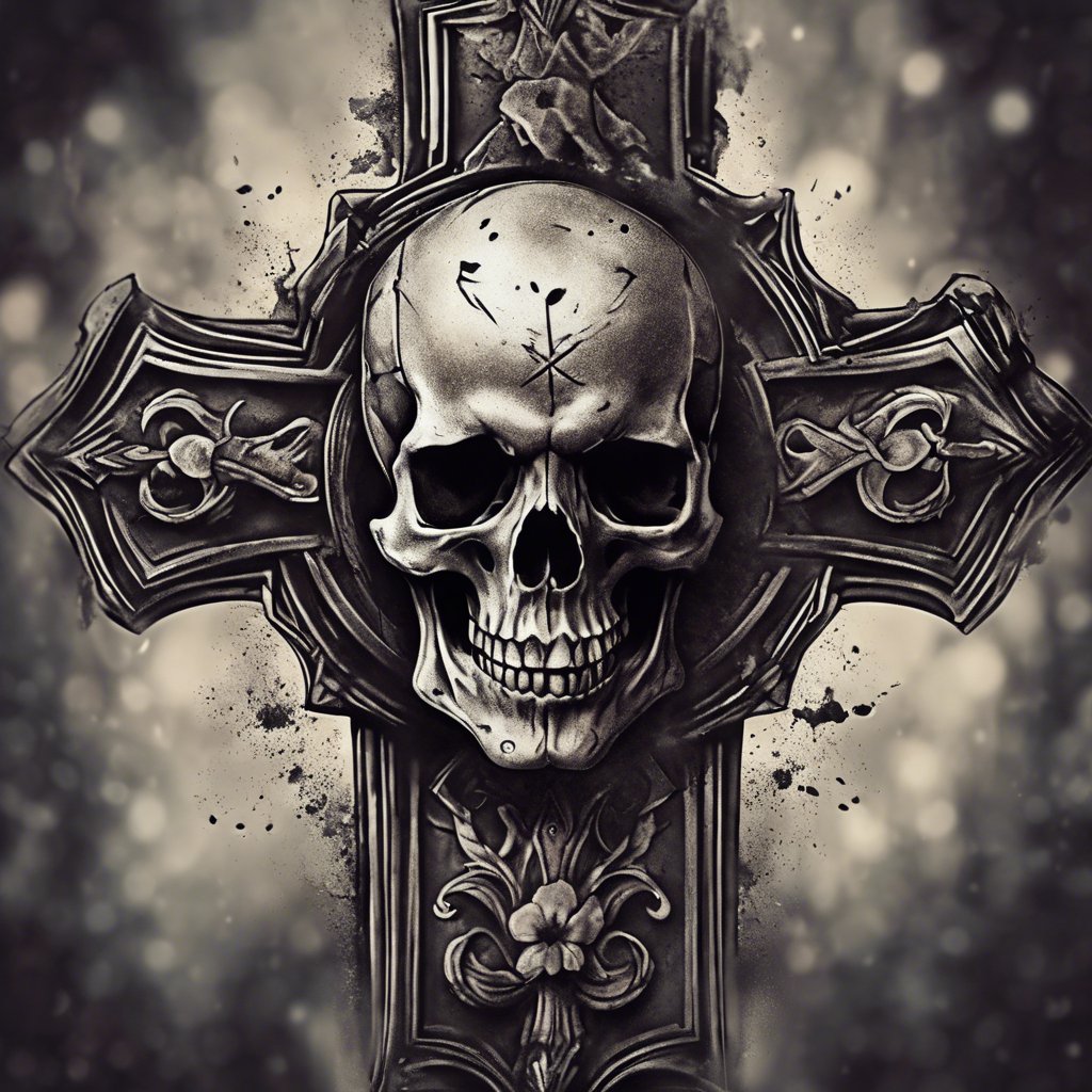 Cross with a detailed skull Fanart